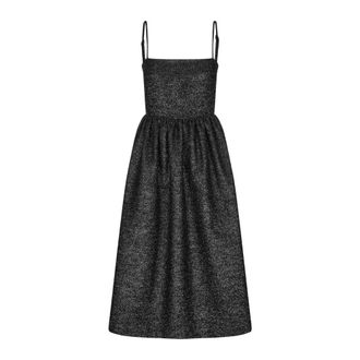 Stine Goya Elegantes Midi-Kleid mit d&uuml;nnen Tr&auml;gern - - Dresses - Damen - Schwarzk - S