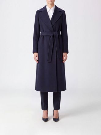 Max Mara S Max Mara Knielanger Mantel von aus Schurwolle mit Bindeg&uuml;rtel