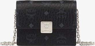 MCM Portemonnaie mit Kettenriemen Aren in Visetos BLACK VISETOS