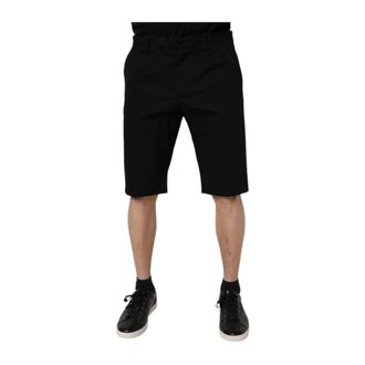 Dolce & Gabbana Schwarze Baumwoll-Bermuda-Shorts - - Shorts - Herren - Schwarzk - XS