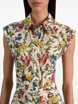 Alice & Olivia Floral Print Dress - Beige