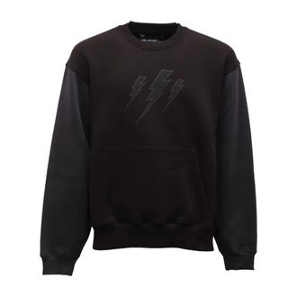 Neil Barrett Grauer Sweatshirt mit Fleecefutter - - Sweatshirts & Hoodies - Herren - Schwarzk - S