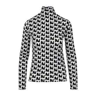 Msgm Wei&szlig;e Bluse aus Stretchstoff mit M-Muster - - Tops - Damen - Wei&szlig; - S