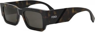 Fendi Diagonale Rechteckige Sonnenbrille - - Accessories - unisex - Mehrfarbig - 51 MM