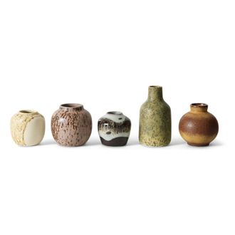 HKliving Vases en gr&egrave;s - Set de 5 HKliving