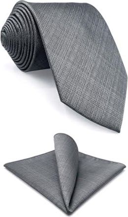 Shlax & Wing Shlax&Wing Couleur Unie Grey Homme Cravate Costume daffairesuit XL 160cm Classic