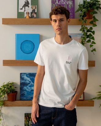 Faguo T-shirt &eacute;cru flower art coton