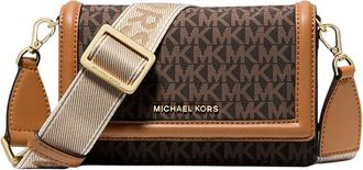 Michael Kors Femme, Sacs, Brun, Taille: ONE Size Sac bandouli&egrave;re pour smartphone tiss&eacute; &agrave; imprim&eacute; logo Jet Set Small