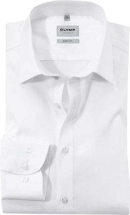 Olymp Herren Oberhemd Langarm Level Five,Uni,Body fit,New York Kent,Wei&szlig; 00,40