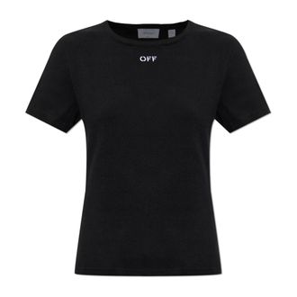 Off-white Femme, Tops, Noir, Taille: 38 FR Top c&ocirc;tel&eacute; avec logo brod&eacute;