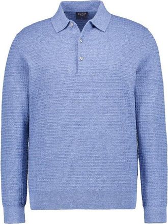 Olymp Herren Pullover blau Baumwolle unifarben