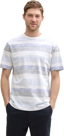Tom Tailor Herren 1046722 T-Shirt, 38127-White Multi Color Stripe, XL