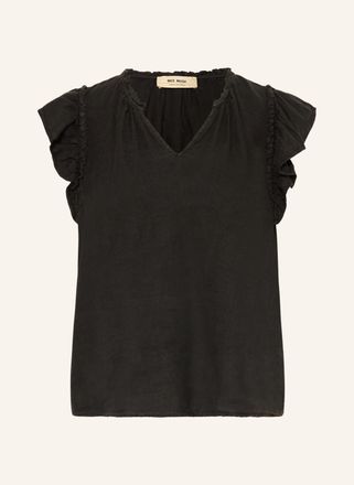 Mos Mosh Mos Mosh Blusenshirt Mmtea Aus Leinen Mit R&uuml;schen schwarz