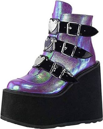 Generic Chaussures &agrave; paillettes pour femme - Chaussures &agrave; talons compens&eacute;s - Chaussures hautes - Bottines &agrave; paillettes - Chaussures &agrave; paillettes - Pour les f&ecirc;