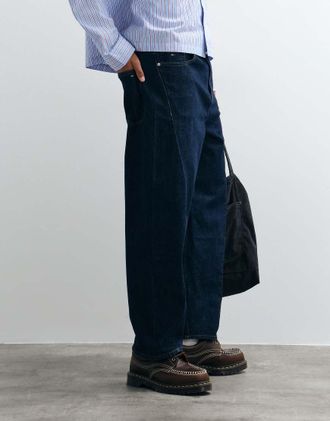 Tommy Jeans Ashton - Jean ample - Bleu fonc&eacute; d&eacute;lav&eacute;-bleu marine