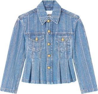 Ganni Femme, Vestes, Bleu, Taille: 40 FR Veste en Denim Ajust&eacute;e