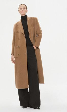 Elisabetta Franchi Wollmantel CP-43D-36E2-V840 Braun Regular Fit