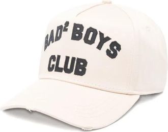 Dsquared2 Caps & M&uuml;tzen - Ivory Cotton Baseball Cap With Bold Embroidery - Gr. ONE SIZE - in Beige - f&uuml;r Damen