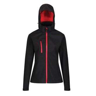 Regatta Professional Damen Womens Venturer 3-Layer Printable Hooded Softshell Jacket Jacke, Schwarz (klassisches Rot), 40