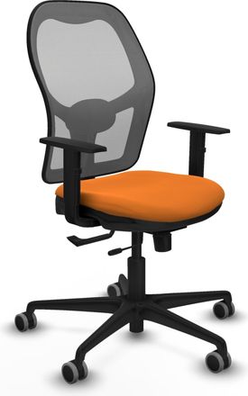 Piqueras y Crespo B&uuml;rostuhl, Orange, mit 1D-Armlehnen, h&ouml;henverstellbare Lendenwirbelst&uuml;tze, ausgestattet mit Syncro/Traslack und eingespritztem Schaum. Mit Rollen von 