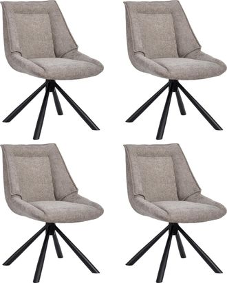 Duhome 4er Set Esszimmerstuhl Chenille Schminktischstuhl 180&deg; Drehbar Automatische R&uuml;ckstellfunktion Lounge Stuhl Modern f&uuml;r Wohnzimmer Schlafzimmer B&uuml;ro, Gr