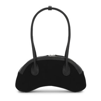 Kazar Kazar Studio Schwarze Wildleder-Schultertasche mit langen Henkeln - - Bags - Damen - Schwarzk - ONE SIZE