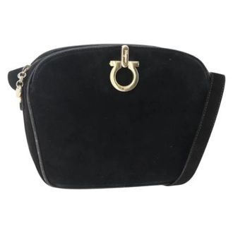 Ferragamo Pre-owned Wildleder Schultertasche - - Pre-owned - Damen - Schwarzk - ONE SIZE