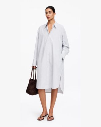 Arket Hemdkleid Aus Baumwolle -Wei&szlig;