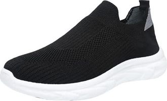 Generic Chaussures plates dété tendance pour homme - Légères et respirantes - En maille tissée - Sandales pour homme - Pointure 11, Noir, 7.5 UK 3X-Narrow