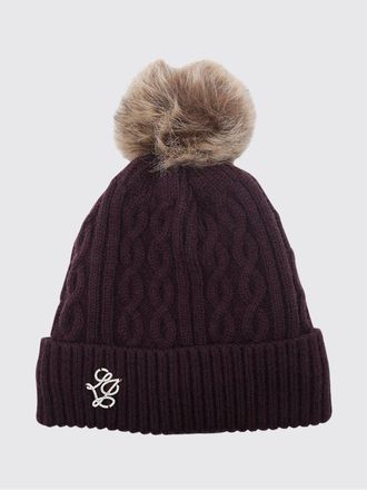 Liu Jo Bonnet beanie en laine m&eacute;lang&eacute;e avec pompon et revers &agrave; monogramme