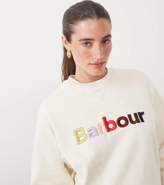 Barbour Ashdown Sweatshirt mit Logo in Wollwei&szlig;