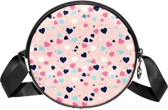 Generic Sac &agrave; bandouli&egrave;re Circle pour femme, imprim&eacute; l&eacute;opard color&eacute;, petit sac &agrave; bandouli&egrave;re avec fermeture &eacute;clair, bretelles r&eacute;glables, sac &agrave; main rond d&eacute;con