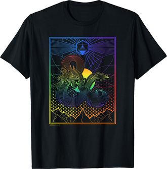 Dungeons & Dragons Geo Dice Rainbow Pride Poster T-Shirt