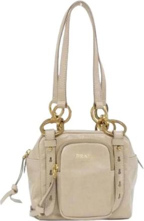 Prada Sac port&eacute; &eacute;paule Pre-owned Soft Lux - Femme - Pre-owned - Beige - Taille: ONE Size