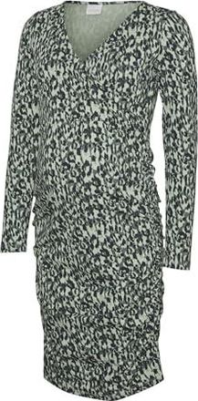 Mama Licious MAMA.LICIOUS Mlebba Tess Ls JRS Abk Dress 2F A. Robe, Vert, M Femme