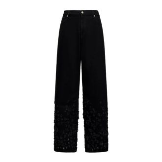 John Richmond Baggy Jeans mit dem Wort Rich und dekorativen Details - - Jeans - Herren - Schwarzk - W31