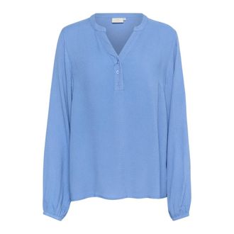 Kaffe Femme, Blouses et Chemises, Bleu, Taille: 38 FR Flowing V-Neck Blouse Ebb And Flow