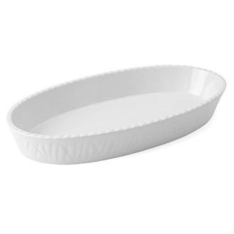 Holst Porzellan TOW 15536 Auflauf- und Backform oval Toscana, wei&szlig;, 35.5 x 18.5 x 5 cm 1,50 l