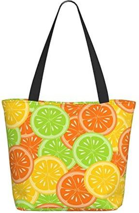 AOOEDM Sac &agrave; provisions color&eacute; pour femme avec citrons et fruits 33 x 28 x 17 cm. Le cadeau parfait pour la Saint-Valentin. Cest de la Saint-Valentin pour ma
