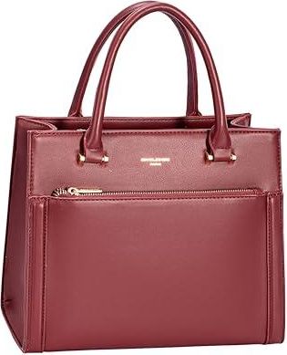 David Jones Paris - Sac port&eacute; main Femme Ville - Sac &agrave; main Taille Moyenne Similicuir PU - Double compartiment Plusieur Poches - Chic Classique El&eacute;gant Pratique (