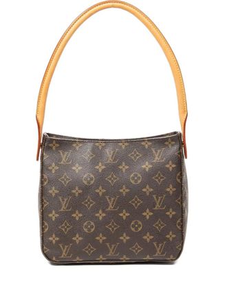 Louis Vuitton sac &agrave; main &agrave; plaque logo - Marron