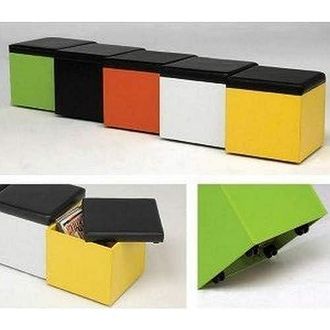 Kit Closet Kubox Hocker mit Aufbewahrungsmöglichkeit, Schwarz