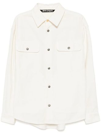 Palm Angels Hemdjacke aus Baumwolle - Nude