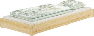 Erst-Holz Niederflurbett G&auml;stebett 90x200 Kiefer lackiert Bodenbett Stapelbett mit w&auml;hlbarem Zubeh&ouml;r V-60.69K-09ohne Zubeh&ouml;r