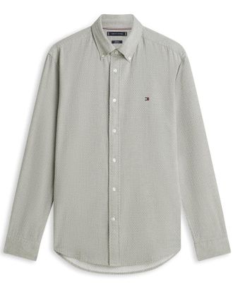 Tommy Hilfiger THFlex-Hemd mit Dobby-Webstruktur und Flag-Stickerei, Regular Fit in