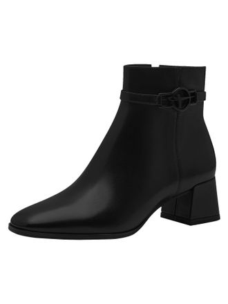 Tamaris Damen Absatzstiefelette Leder Blockabsatz bequem; BLACK, EU 36