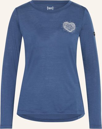 super.natural Funktionsshirt Little Heartwood Mit Merinowolle blau