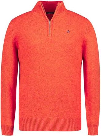 Hackett Herren Pullover orange Lammwolle unifarben