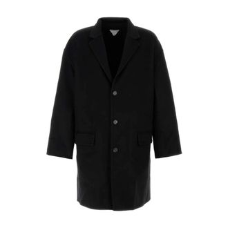 Bottega Veneta Homme, Manteaux, Noir, Taille: XL Manteau crois&eacute; en laine