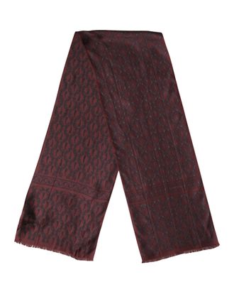 Dolce & Gabbana Mens Burgundy Black Silk Paisley Foulard 135cm X 22cm Scarf